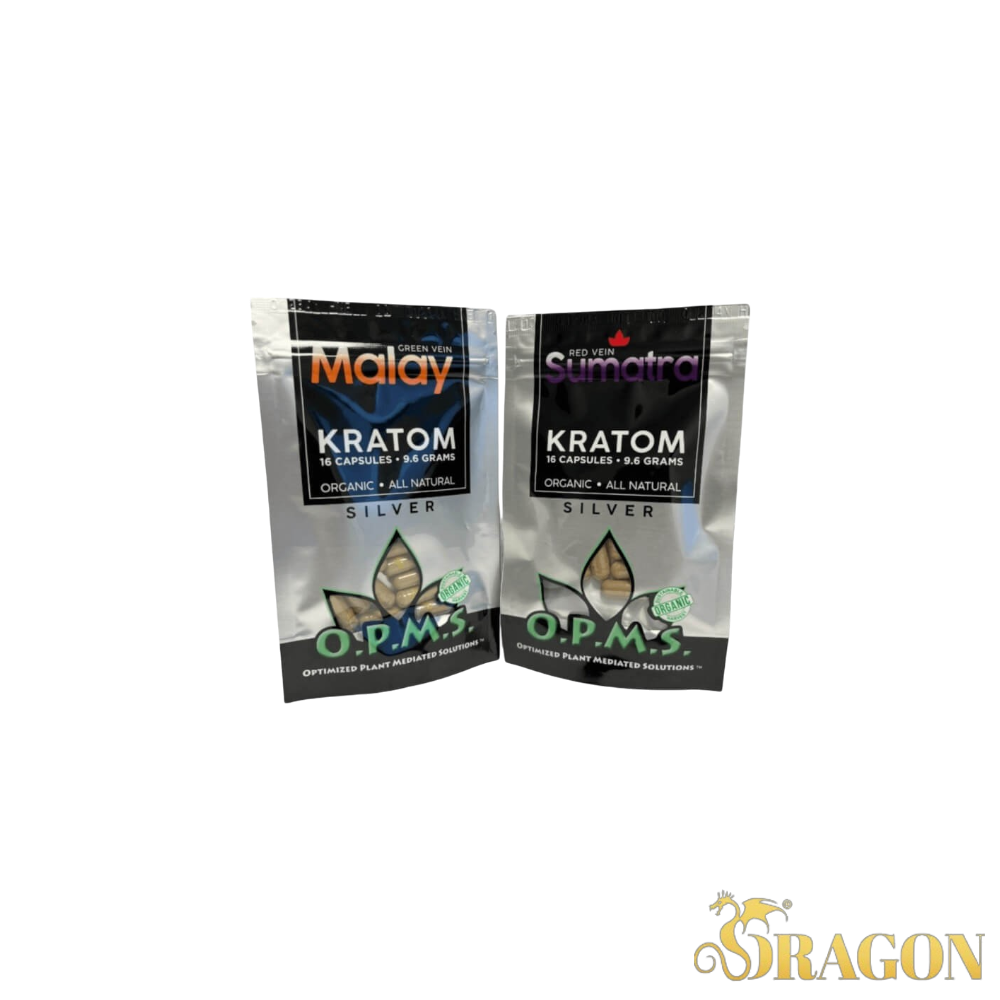 Shop OPMS Silver Kratom Capsules 9.6g (16 Count Pouch) Online – Vaping Trip